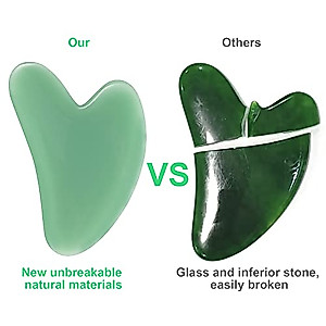 Jocule [2-Pack] Gua Sha Facial Tools, Unbreakable Natural Guasha Tool Upgrade Gua Sha Stone, Face Sculpting Tool, Massager Tool, for Face/Leg/Foot Skin Care Massage, for Body SPA.