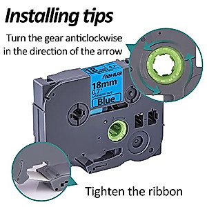 Hehua Compatible Label Tape Replacement for Brother P-Touch Label Tape 18mm 0.7" Laminated TZ Tape TZe-241 TZe-441 TZe-541 TZe-641 TZe-741 for PT-D400VP(Black on White/Red/Blue/Yellow/Green, 5 Pack)