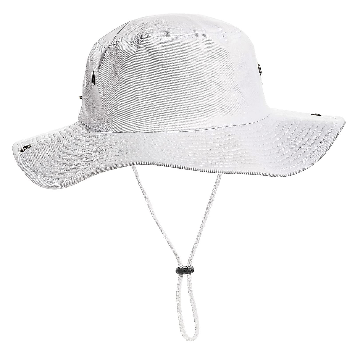 Sun-Hats-for-Men-with-UV-Protection-Wide-Brim Bucket Fishing Safari Boonie Hat for Summer (White, XL)