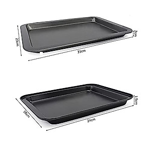 Temkin Rectangular Non-Stick Bread Cake Baking Tray Baking Tray Oven Rectangular Black Baking Tray DIY Baking (Color : Black, Size : Small)