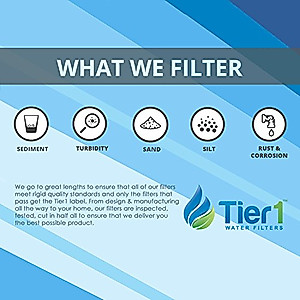 Tier1 10 Micron 10 Inch x 2.5 Inch | 12-Pack Spun Wound Polypropylene Whole House Sediment Water Filter Replacement Cartridge | Compatible with Pentek P10-10, Hydronix SDC-25-1010, Home Water Filter