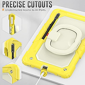 Tablet PC Case Kids Colour Heavy Duty Shockproof TPU Case Compatible with Samsung Galaxy Tab S7 11 inch T870/T875 (2020)/Tab S8 X700/X706（2022）Case,360 Degree Rotating Handle Stand Bracket W Screen Pr