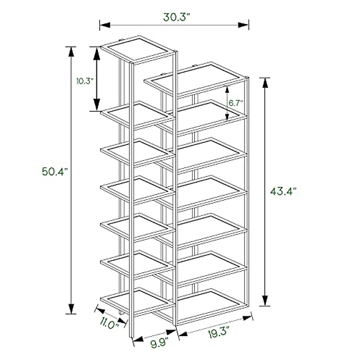 MoNiBloom Bamboo 14 Tier Shoe Rack for Entryway Vertical Double Row Shoe Storage Space Saving Shoe Organizer for 26-30 Pairs Entryway Hallway Corner Bedroom, Brown