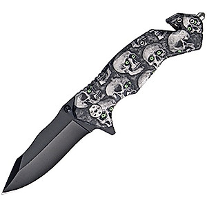 SZCO Supplies 300276 Assisted Opening Skull Eyes Knife