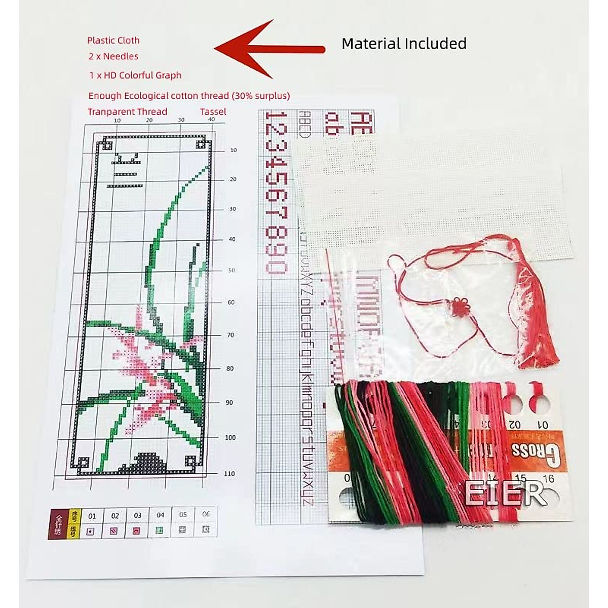 Music Instrument Counted Cross Stitch Bookmarks Kits Two Side Bookmarks Cross Stitch kit Counted 18ct Plastic Fabric Needlework Embroidery Craft kit Blank Plastic Canvas Embroidery Canvas Kit 18x6cm