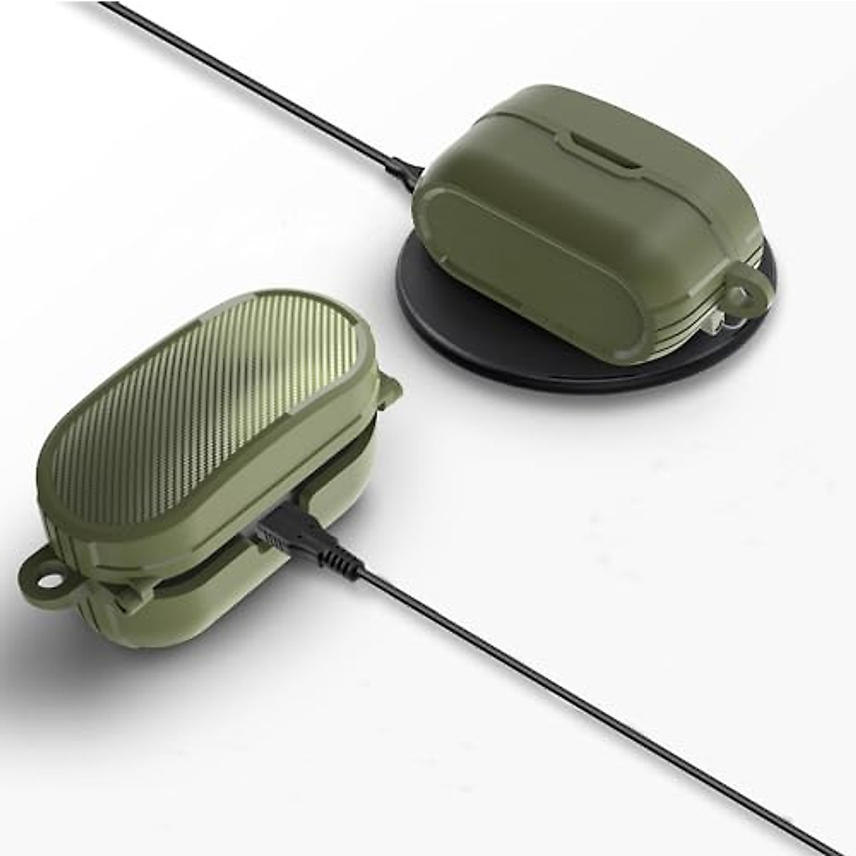 YQGFashbf for Sony WF-1000XM4 Case Cover WF 1000XM4 Charging case 2021,Shockproof TPU Protective Cover Skin Designed for Sony WF1000XM4 Wireless Earbuds with Keychain & Lanyard (Green)