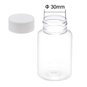 uxcell 3.4 oz/100ml PET Plastic Lab Chemical Reagent Bottle Wide Mouth Liquid/Solid Storage Container Clear Bottles w Tamper Evident Caps 20pcs