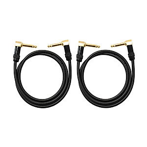 Audio2000's C27003P2 3 Feet 1/4" TS Right Angle To 1/4" TS Right Angle Cable (2 Pack)