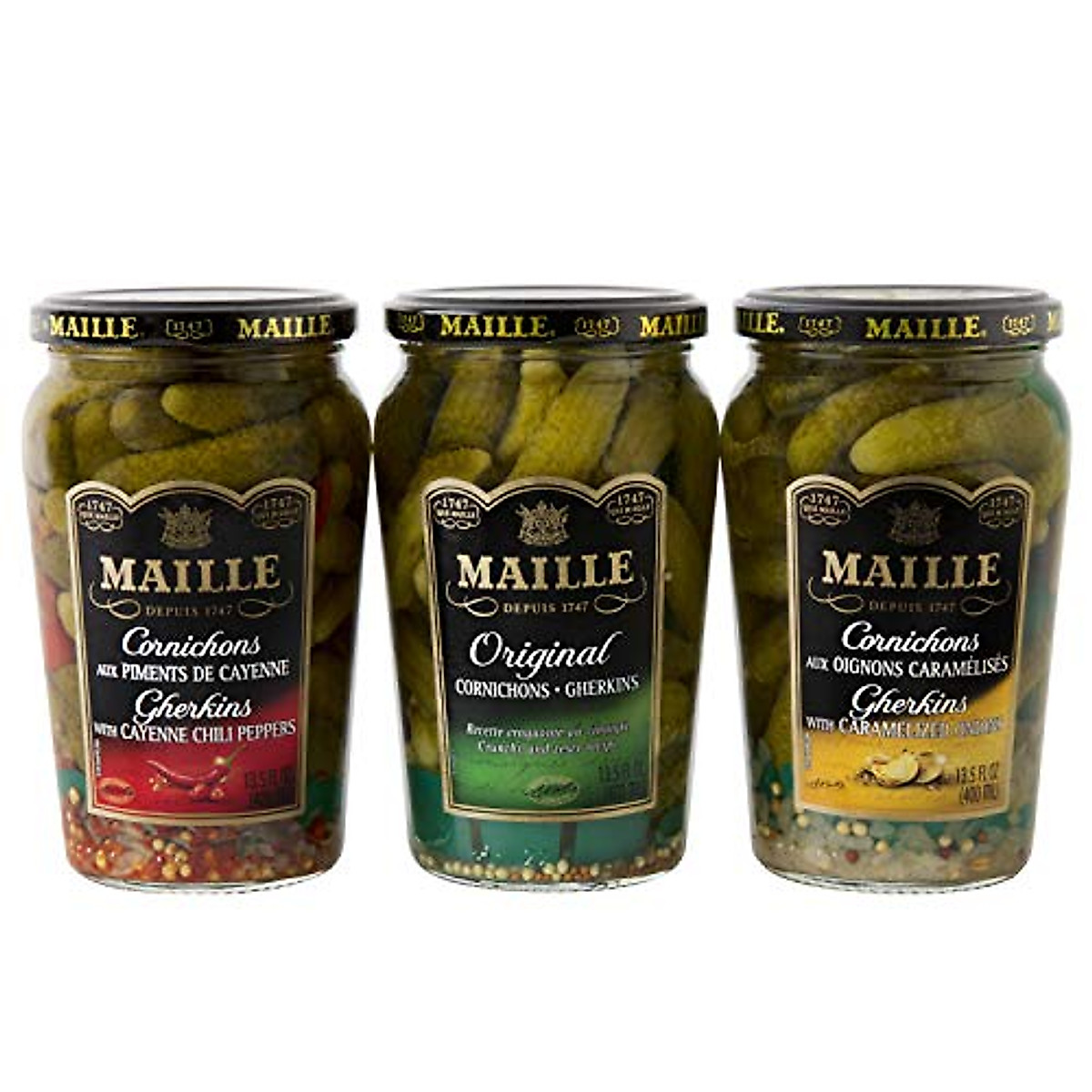 Maille Pickles Cornichons Original The perfect cornichon for garnishing a gourmet sandwich or snacking Product of France 13.5 oz
