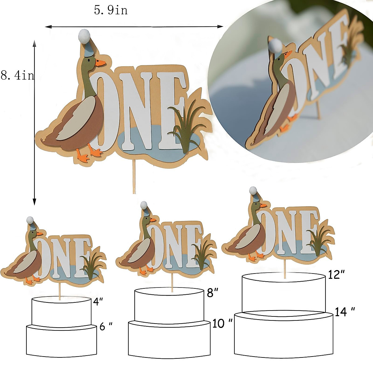 One Lucky Mallard Duck Cake Topper,Mallard 1st Birthday Decoration,Little Duck Hunter Party Decor,Mallard Duck Birthday Party Supplies,Duck Hunting Theme,Lucky Baby Shower Cake Tooper