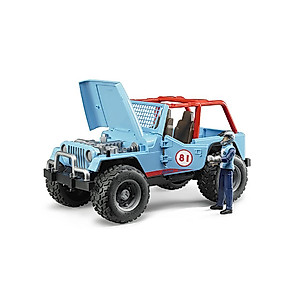 Bruder Jeep Cross Country Racer Vehicle with Driver Blue