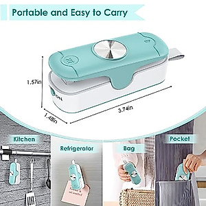 FEPPO Mini Bag Sealer, 2 in 1 Bag Sealer Heat Seal with Cutter, Portable Food Sealer Mini Sealing Machine Kitchen Gadget For Chip Bags Plastic Bags Food Storage (Battery Included)