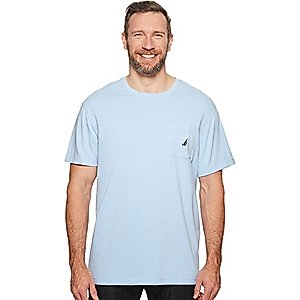 Nautica Men's Solid Crew Neck Short Sleeve Pocket T-Shirt, Noon Blue, X-large