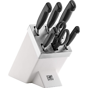 ZWILLING Self-Sharpening Knife Block, 7 Piece, Stainless Steel, White