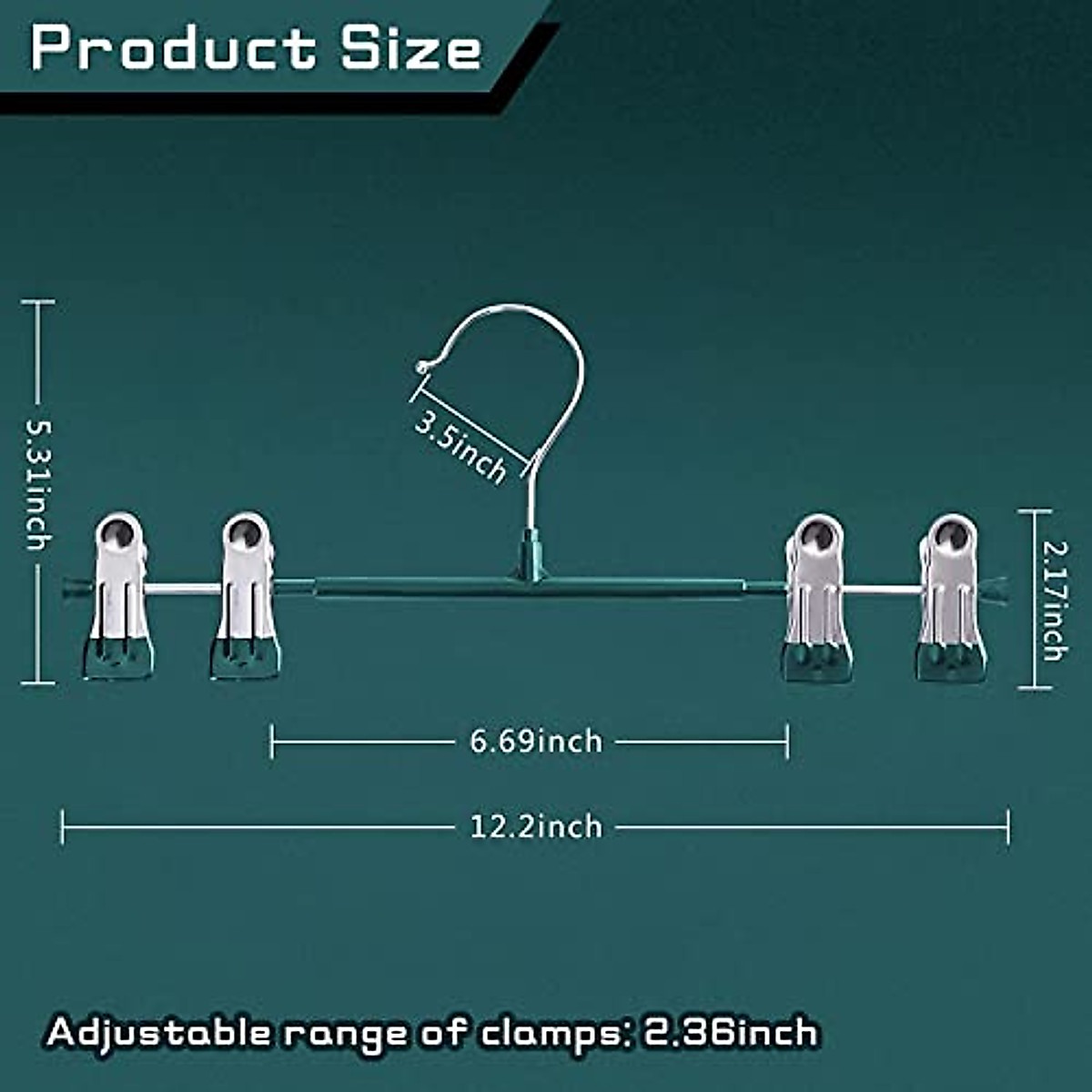XINGAKA 10 Pack Heavy Duty Pants Skirt Hanger with Clip,Rubber Cover Metal Non Slip Hanger 360 Swivel Hook Saving Space Clothing Hanger,White