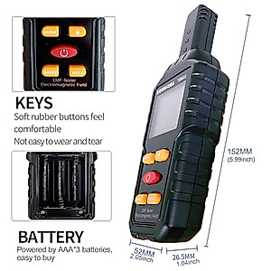 3 in 1 EMF Meter,EMF Reader,Electromagnetic Field Radiation Detector,EMF Tester for Home,EMF Detector with sound light alarm,Ghost Hunting Equipmetent