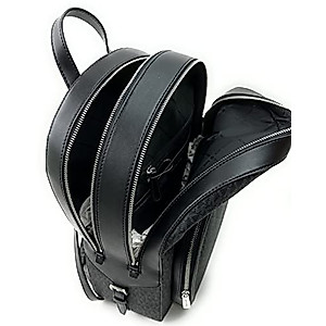 Michael Kors Jaycee Large Backpack School Bag Bundled JST Continental Wristlet Wallet (Black Signature)