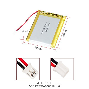 YTKavq 3.7V 3300mAh Battery 105060 Lithium Polymer Ion Rechargeable Li-ion Li-Po Battery with 2P PH 2.0mm Pitch Connector