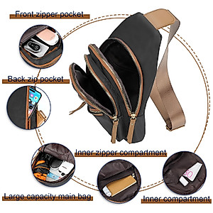 Aomiduo Trendy Crossbody Bags for Women and Men, Multipurpose Sling Bag Backpack Hiking Daypack Cross Body Chest Bag (Black)