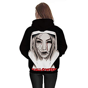 Cool Hoodies for Men, Thenlian Loves' Casual Autumn Winter 3D Printing Long Sleeve Hoodies Sweatshirt Blouse(Black, 3XL)