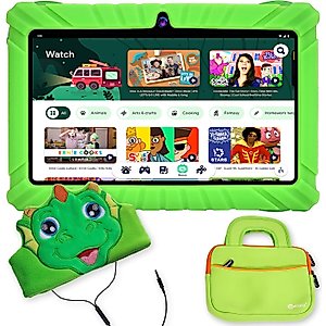 Contixo V8 Tablet for Kids and H1-Fox Kid's Fleece Headphones (Fox) Bundle, Come with Sleeve Bag,Learning Tablet, Parental Control Family Link