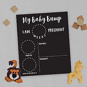 Canopy Street My Baby Bump Pregnancy Timeline / 10"x 12" Chalkboard Style Sign/Monthly Milestone Blackboard Photo Prop