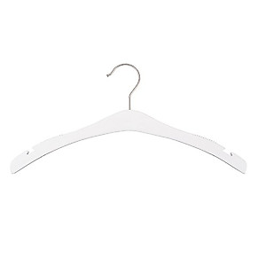NAHANCO 30117HU Wooden Shirt Hangers -"Signature Series" - Low Gloss White - Home Use (Pack of 25)