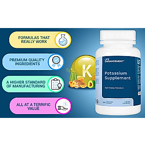 Life Enhancement Potassium Supplement, 1020 mg,120 Servings, 240 caps