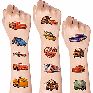 8 Sheets Car Tattoos for Kids, Race Car Party Supplies Truck Party Favors for Kids Boys Girls Truck Car Birthday Party Decorations Racing Car Party Favors Gifts Temporary Tattoos Stickers