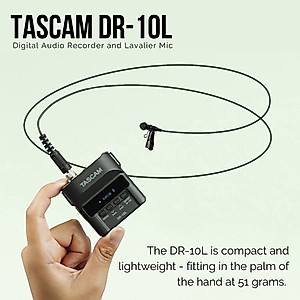 Tascam DR-10L Digital Audio Recorder and Lavalier Mic Bundled with Two 32GB SD Cards and USB 2.0 Card Reader