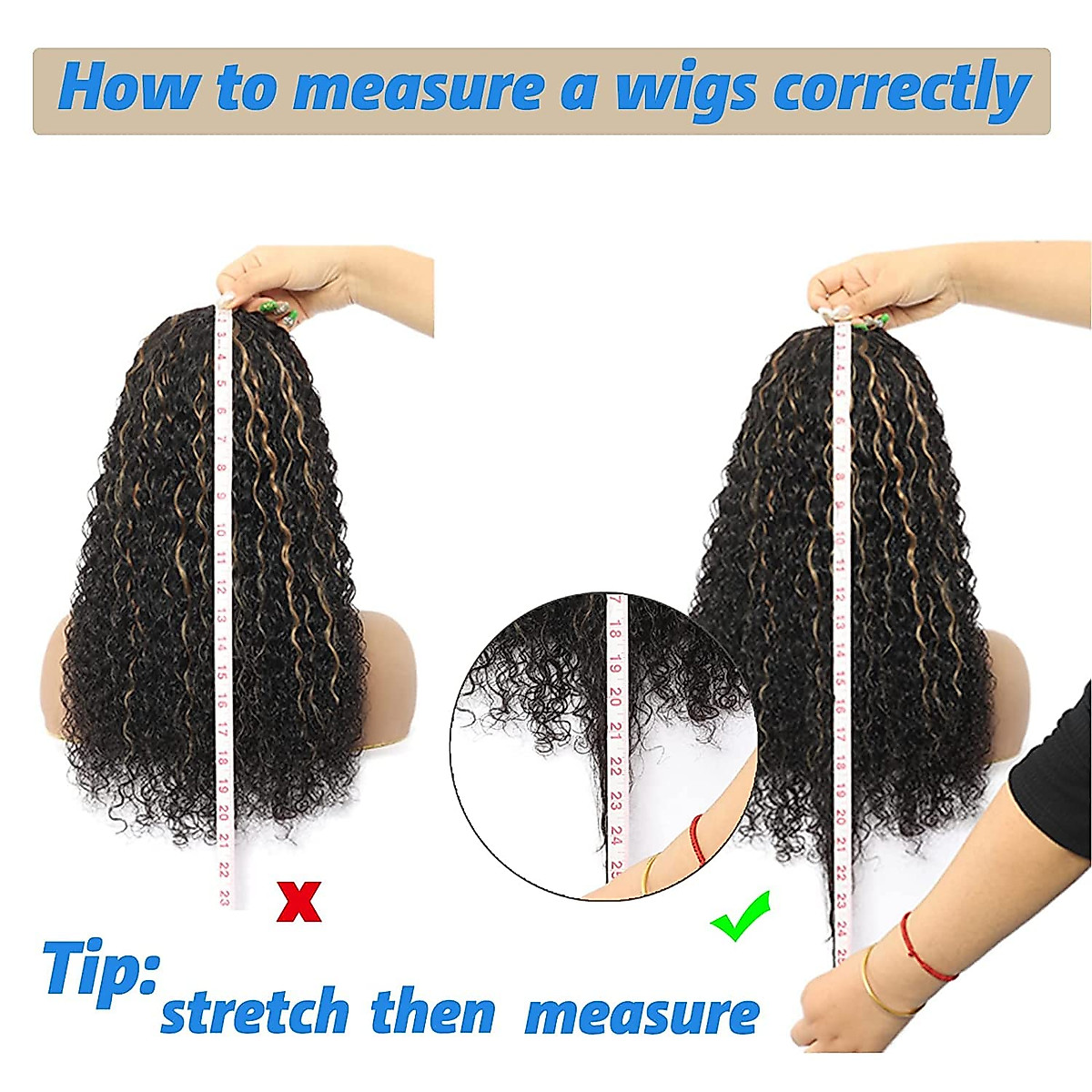 Kkioor Headband Wigs for Black Women 12inch Ombre Highlight P1b/27 Curly Headband Wigs Human Hair 10A Brazilian Remy Glueless None Lace Front Wigs 150% Density Body Curly Half Wigs