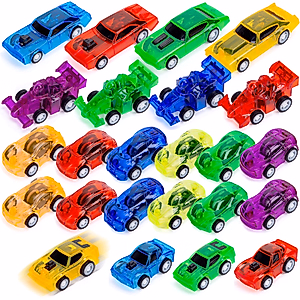 3 otters 24PCS Small Pull Back Cars for Kids, Mini Race Car Party Favors, Easter Egg Prefilled Basket Stuffers Filler and Classroom Prize Supplies