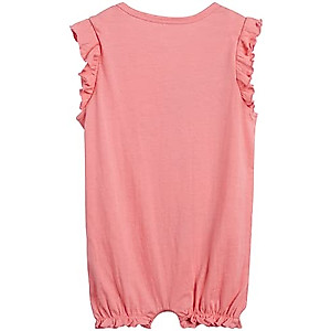 Disney Baby Girls Romper - 2 Pack Ruffled Short Sleeve Baby Jumpsuit Romper - Cozy Baby Clothes for Girls (Newborn/Infant), Size 24M, Minnie Pink Hello Lovely