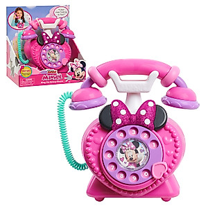 Disney Junior Minnie Mouse Ring Me Rotary Pretend Play Phone with Lights and Sounds, Kids Toys for Ages 3 Up by Just Play