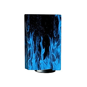 UOPTR Vinyl Sticker Decal Skin Cover for PS5 Playstation 5 Console Controllers Disk Edition Blue Fire