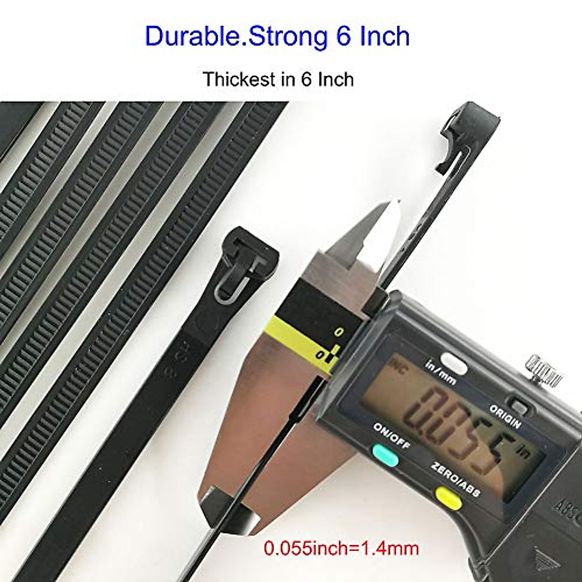 HS 6 Inch Releasable Cable Ties Adjustable Wire Cable Tie (100 Pack) 50 Pound Heavy Duty Wire Twist Ties Reusable Zip Ties Small for Pc,Cord,Black