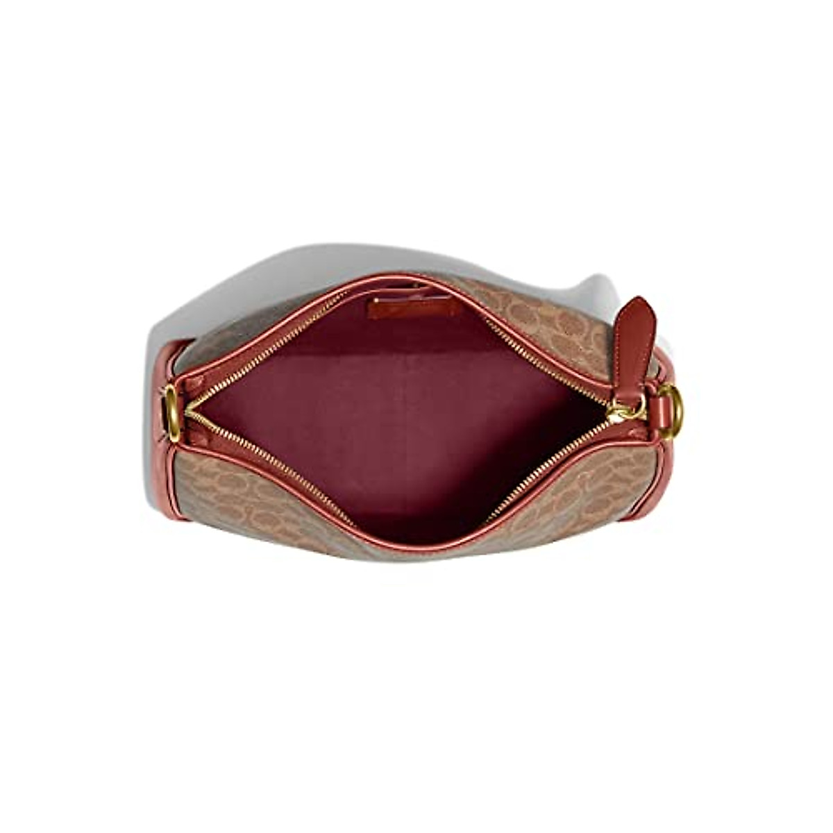 COACH Coated Canvas Signature Cary Shoulder Bag Tan Rust One Size