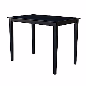 International Concepts Solid Wood Dining Table with Shaker Legs, 48 by 30 by 36-Inch, Black