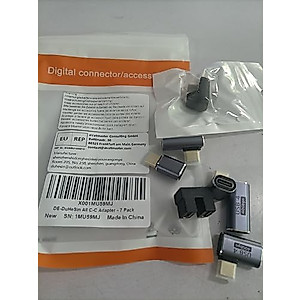 USB C Adapter (7 Pack) with 100W 40 Gbps 8K 60Hz, 90 Degree Right Angle, Straight, Female to Female/Female to Male, USB C Extender for TB3/4, MacBook Pro/Air,Steam Deck and More Type C Devices