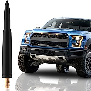 Bullet Antenna for Ford F150 (2009-2024) - Highly Durable Premium Truck Antenna 4.25 Inch - Car Wash-Proof Radio Antenna for FM AM - Black, 30 Caliber Design - Ford F150 Accessories