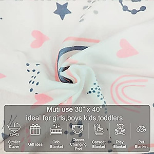 Baby Blanket for Boys Girls (Cloud Printed, 30"x40") with Double Layer Dotted Backing Soft Plush Minky Blanket for Toddlers Newborn