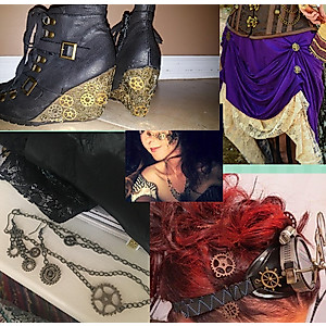 levylisa Bulk 500 Gram Small Plated Wheel Gear,GearJewelry Scrapbooking Charms Wheel,Old Steampunk Watch Parts Pieces Vintage Antique Cogs Wheels (500g)