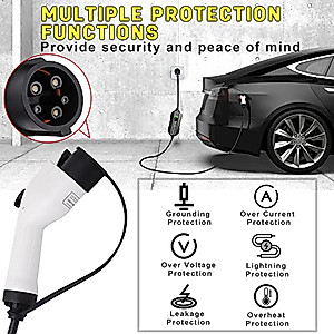 Level 2 EV Charger, 110V-240V 32Amp, NEMA 14-50 Plug, 30 ft Extension Cord, Indoor/Outdoor Portable EVSE Electric Vehicle Charger, Compatible with J1772 EVs
