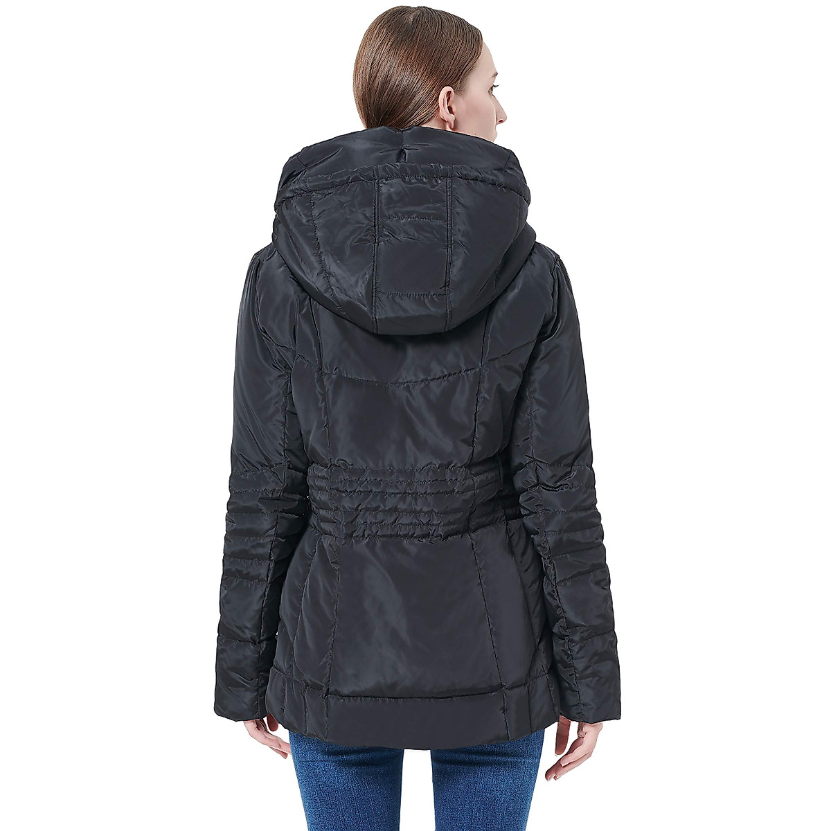 Orolay Women's Warm Winter Down Coat Hooded Puffer Jacket Black XL