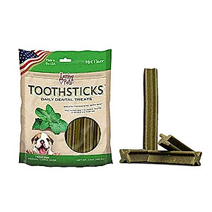 Loving Pets Toothsticks – Fresh Mint Dental Sticks for Dogs (for medium/large dogs 20-100+ lbs)