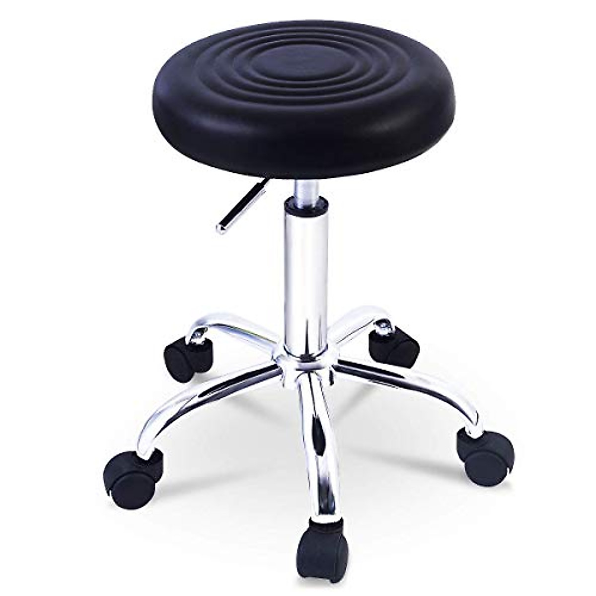 Goplus® Adjustable Hydraulic Rolling Swivel Bar Stool Tattoo Facial Massage Spa Stool (1, Black)