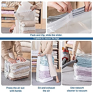 Vacuum Storage Bags Jumbo Cube 6 Pack, Space Saver Bags Extra Large Vacuum Seal Bags for Comforters Blankets Clothes (3 Jumbo 3 Medium), Closet Organizers and Storage Bags Vacuum Sealed
