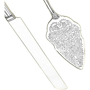 Strova Silver Wedding Cake Serving Set - Elegant Cake Cutting Knife and Server for Event Use