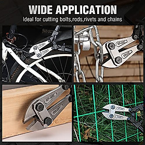 WORKPRO 18" Bolt Cutter, Chrome Molybdenum Steel Blade, Heavy Duty Bolt Cutter with Soft Rubber Grip, Cutting Tool for Cut Chain, Wire, Screw, Rivet