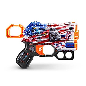 XShot Skins Menace - Graffiti & US Army (4 Pack + 24 Darts) by ZURU, Easy Reload, Air Pocket Dart Technology, Toy Foam Dart Blaster for Kids, Teens, Adults, Frustration Free Packaging